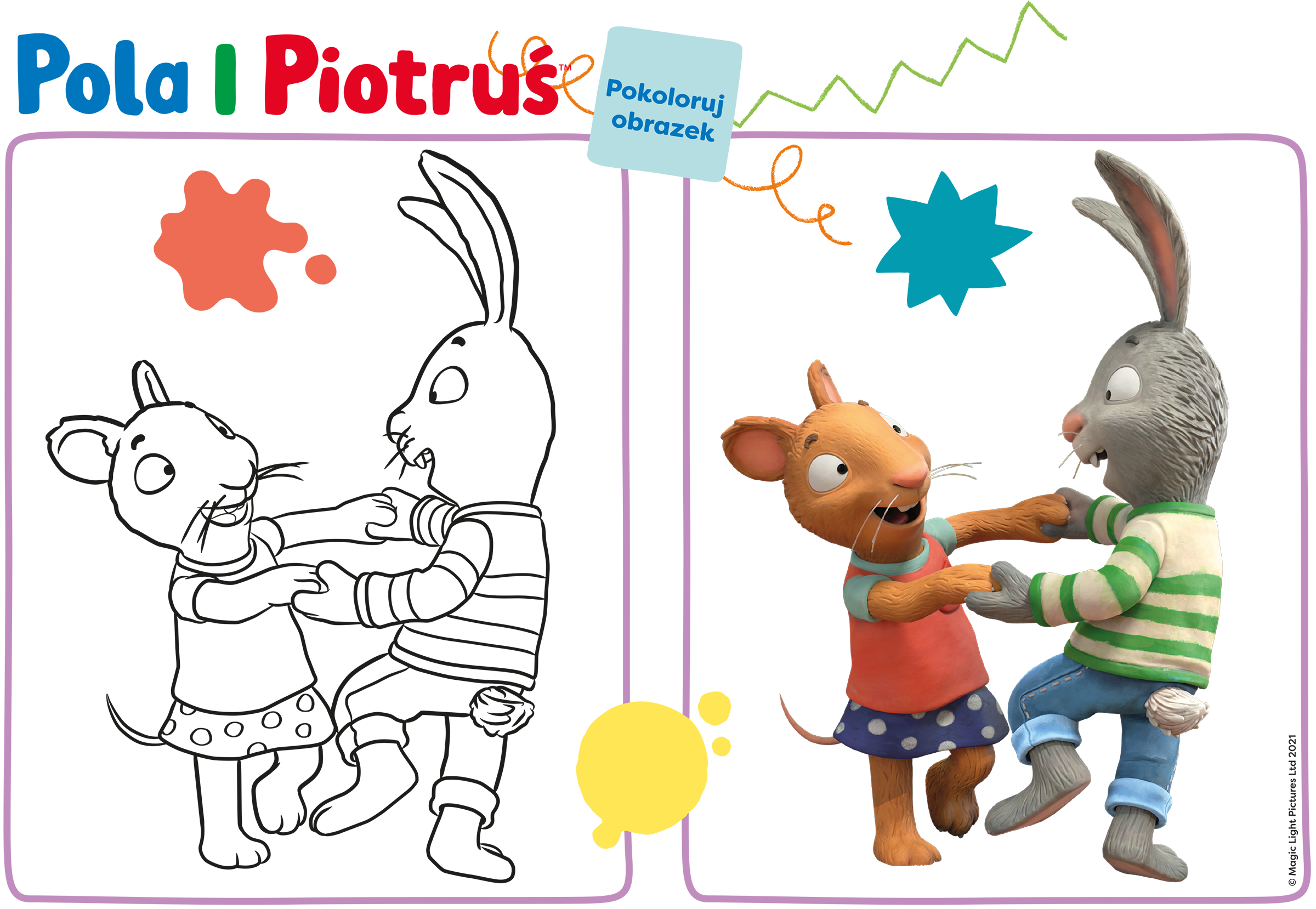 Pola i Piotruś kolorowanka - MiniMini+ Pola i Piotruś kolorowanka - MiniMini+
